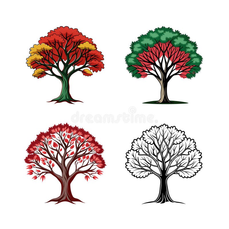 Charming Serviceberry Tree Graphic Stock Vector - Illustration of ...