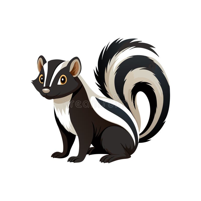 Charming Skunk Color Illustration Stock Image - Illustration of ...