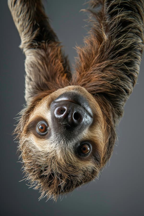 Playful Upside Down Sloth stock illustration. Illustration of relaxed ...