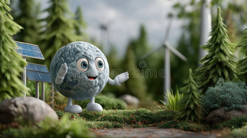 Discover the Happy Blue Ball with a Face Advocating for Climate Change ...