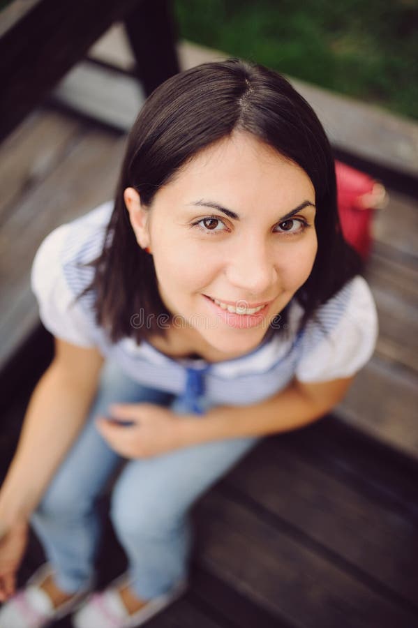 Charming Smiling Woman stock image. Image of happiness - 66021737