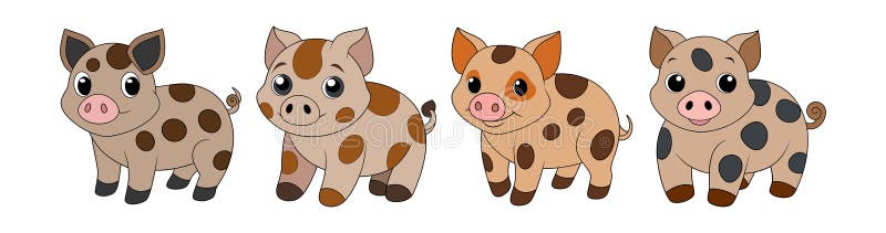 Charming Spotted Pig Coloring Design for Kids Stock Vector ...