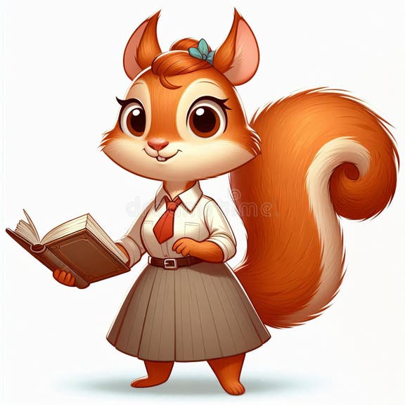 Charming Squirrel Instructor in a School Setting Stock Illustration - Illustration of school ...