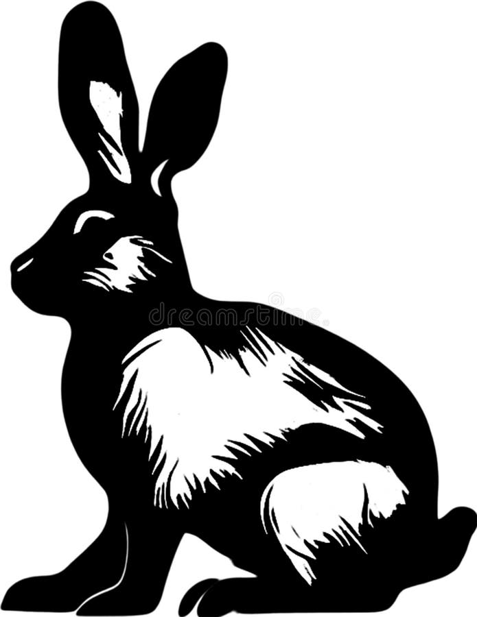 Charming Stencil Rabbit, Perfect for Creative Projects. Stock Image ...