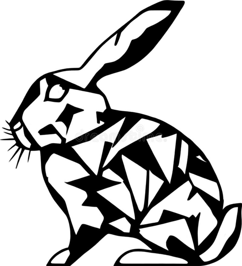 Charming Stencil Rabbit, Perfect for Creative Projects. Stock Photo ...
