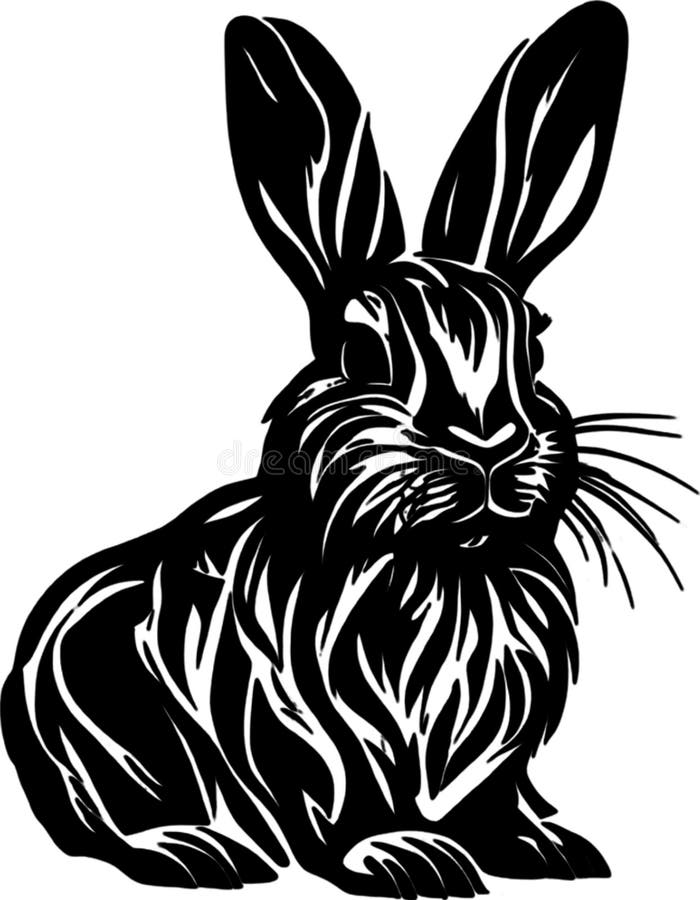 Charming Stencil Rabbit, Perfect for Creative Projects. Stock Image ...