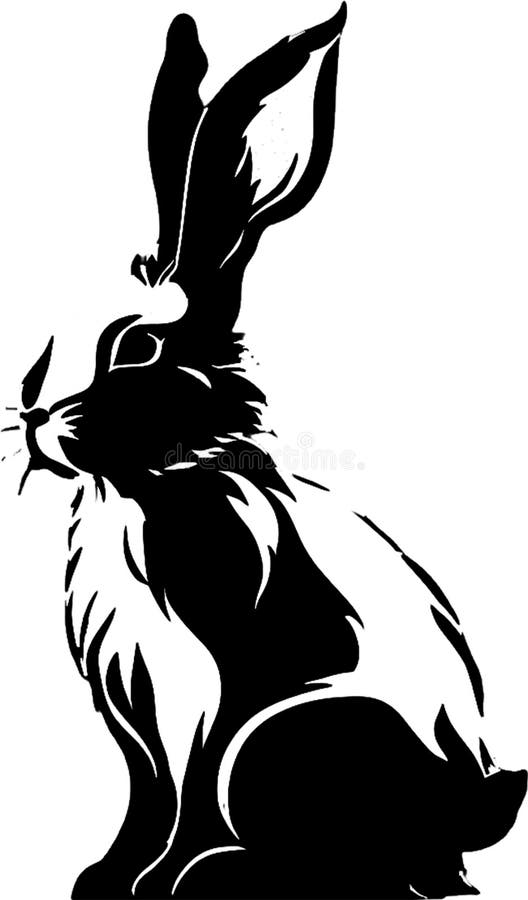Charming Stencil Rabbit, Perfect for Creative Projects. Stock Image ...