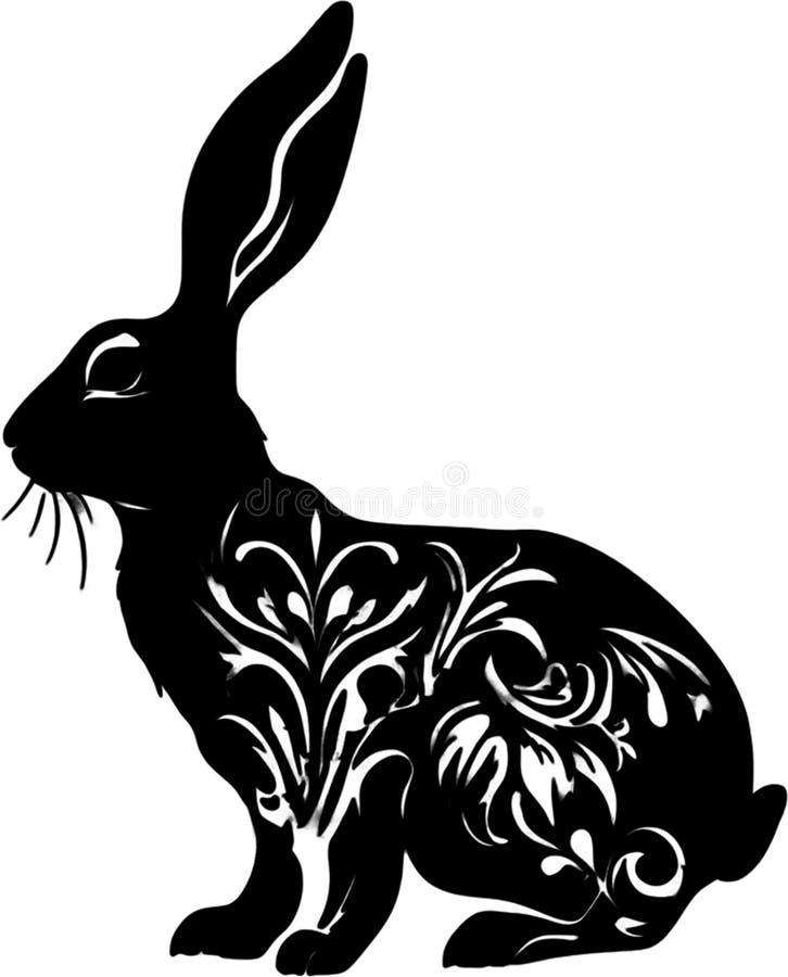 Charming Stencil Rabbit, Perfect for Creative Projects. Stock Image ...