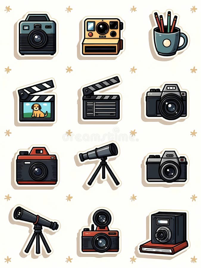 Different Camera Types Stock Illustrations – 373 Different Camera Types ...