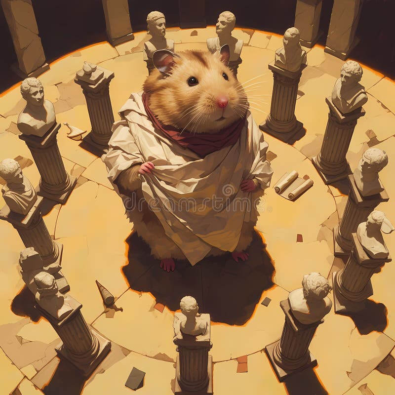 Cute Hamster Philosopher in Toga - Stock Image Stock Illustration ...