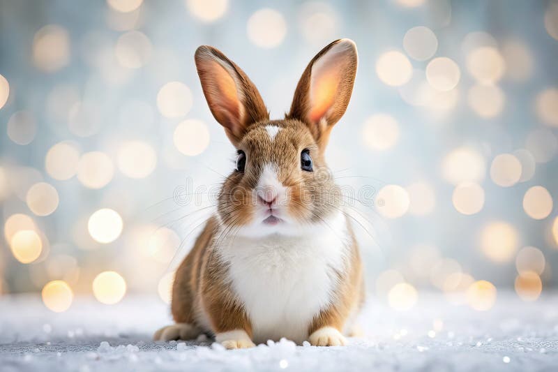 A Charming Studio Portrait of a Fluffy Mini Rex Rabbit Photorealistic ...