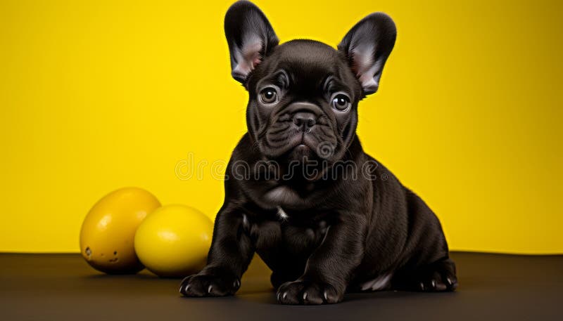 Charming Studio Shot of an Adorable Dog with Expressive Eyes on Solid ...