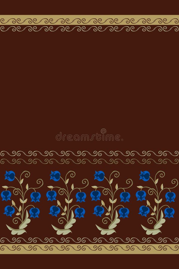 Charming Stylized Lilies of the Valley with Blue Flowers and a ...