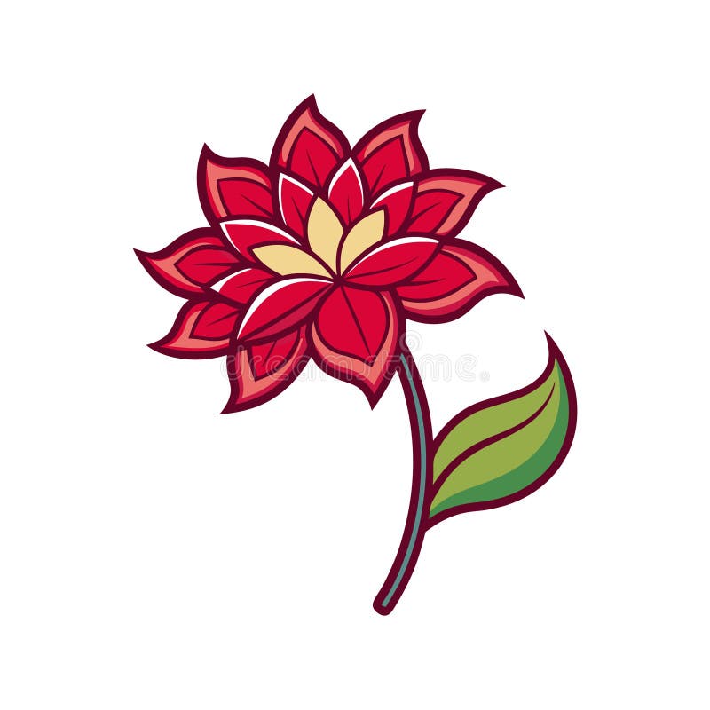 Charming Tail Flower Illustration with Bold Outline Stock Photo ...