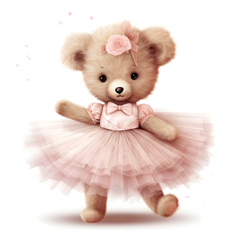 Charming Teddy Tutu Graphics Stock Illustration - Illustration of play ...