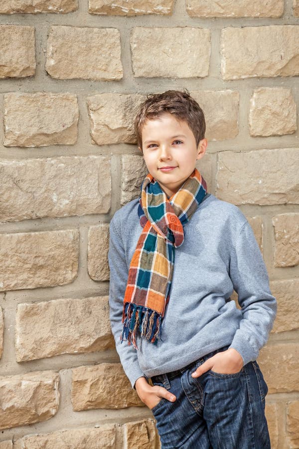 Charming Teenage Boy stock photo. Image of nature, bricks - 34016486