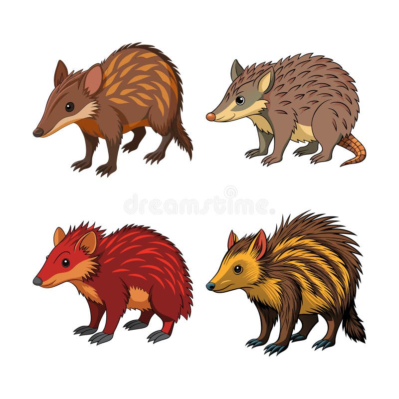 Charming Tenrec Color Illustration Stock Vector - Illustration of ...