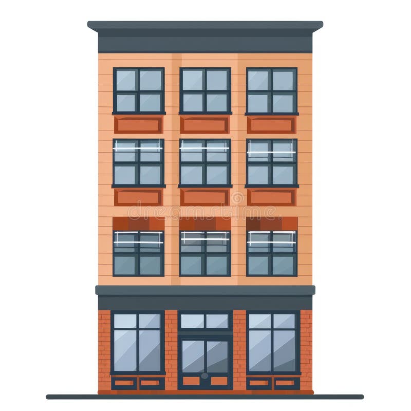 Multi-Story Brick Building with Large Windows and Ground Floor Retail ...