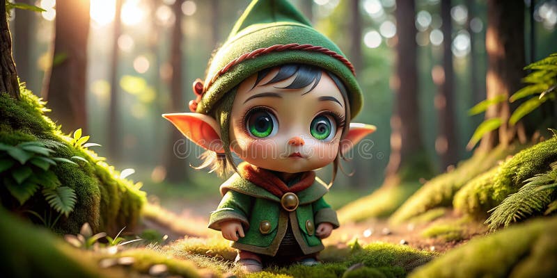 Charming TiltShift Elf Cartoon Character Perfect for Childrens Books ...