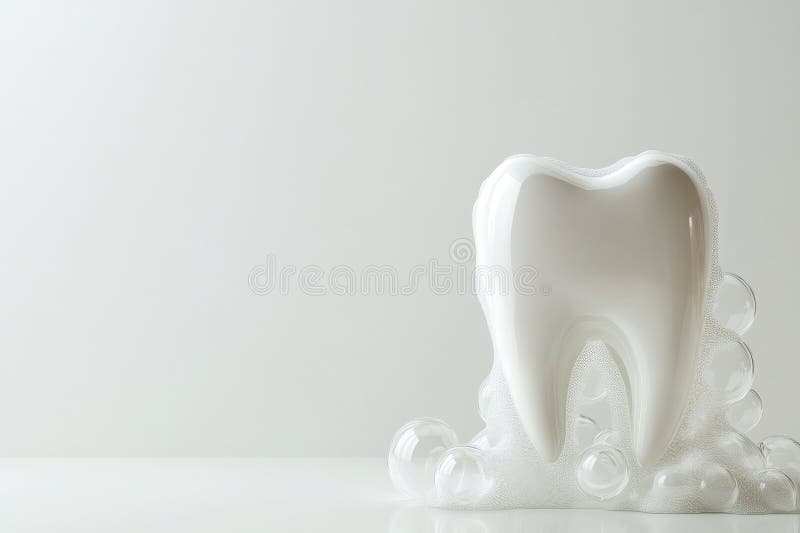 Clean Tooth Icon with Bubbles Stock Illustration - Illustration of ...