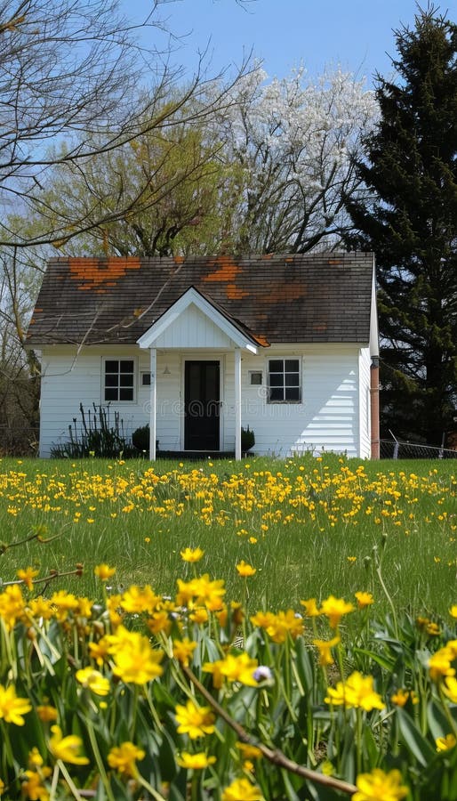 Charming Traditional Cottage with a Front Porch, Adorned with Vibrant ... Charming Traditional Cottage with a Front Porch, Adorned with Vibrant ...