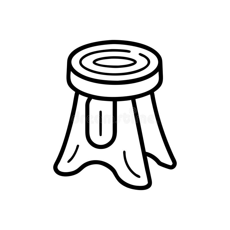 Charming Tree Stump Stool for Rustic Decor Stock Illustration ...