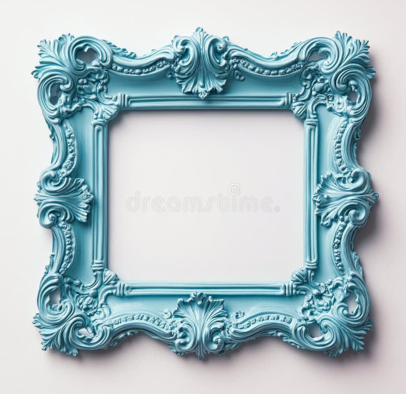 A Charming Turquoise Frame with a White Background, Featuring an ...