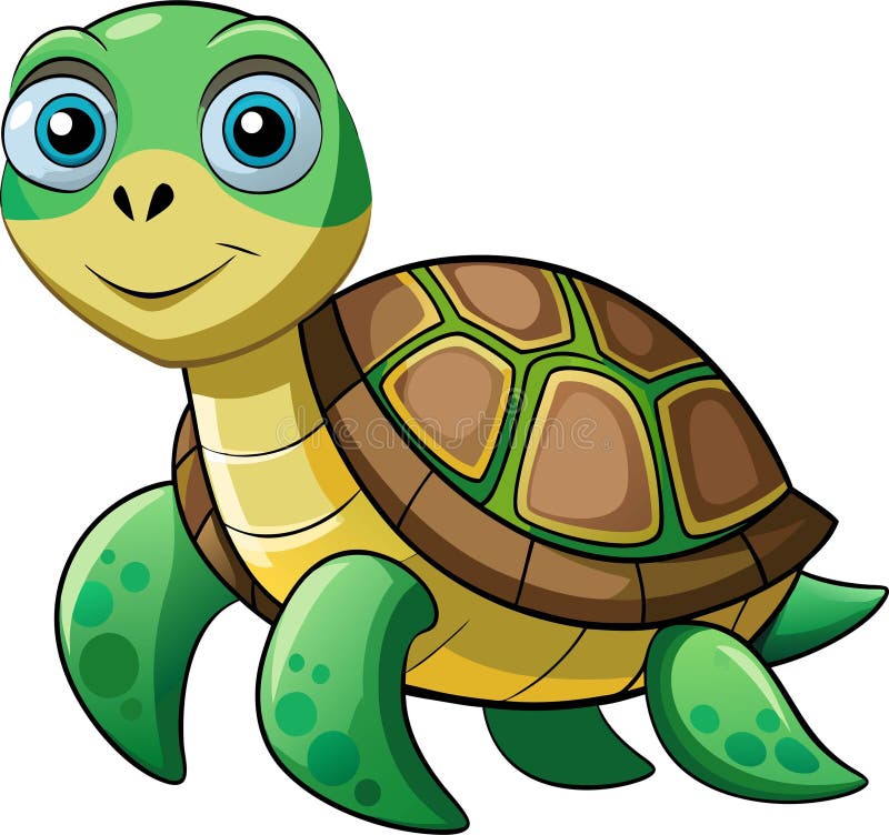 Charming Turtle Vector Art stock vector. Illustration of wildlife ...