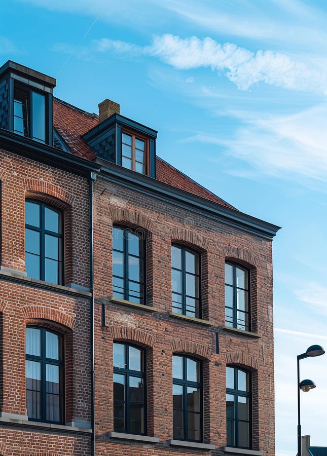 Charming Two-story Brick Office Building Stock Image - Image of ...