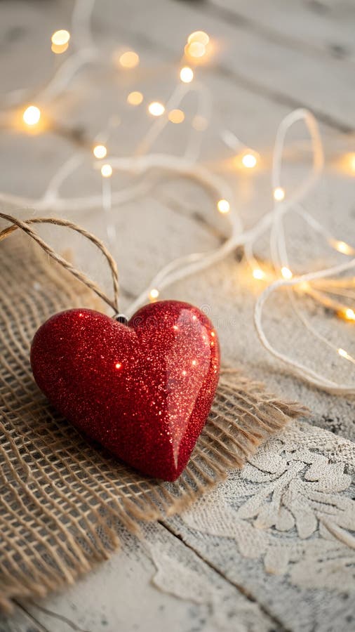 Charming Valentine Heart on Textured Backdrop. a Perfect Romantic ...