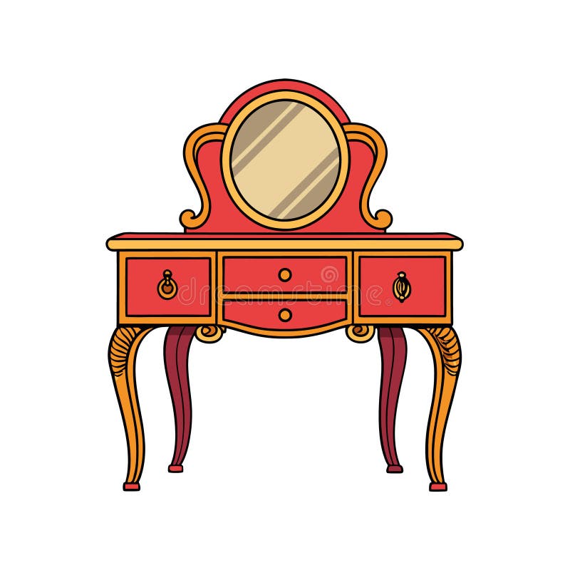 Charming Vanity Table Visual Stock Photo - Illustration of home ...