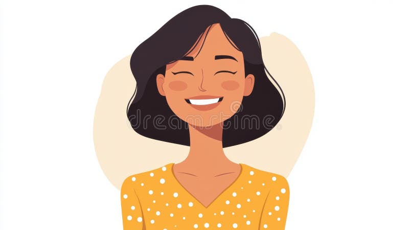 Charming Vector Character with Short Hair and a Subtle Smile, Perfect ...
