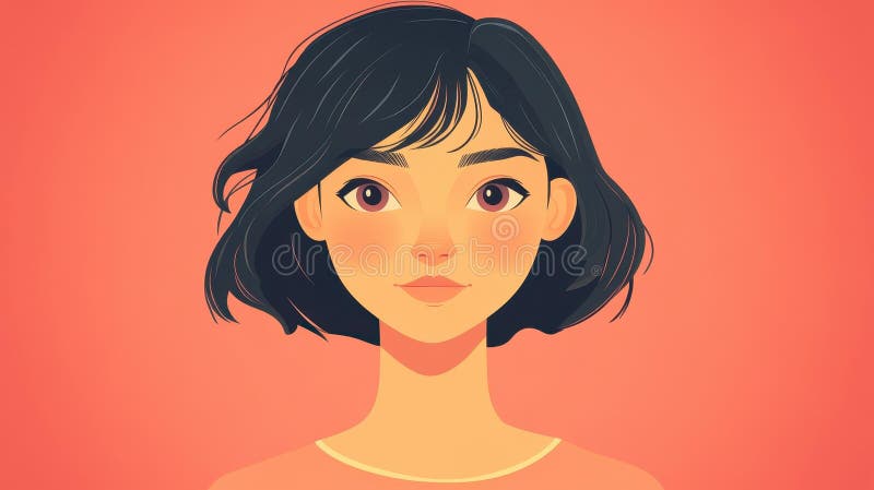 Charming Vector Character with Short Hair and a Subtle Smile, Perfect ...