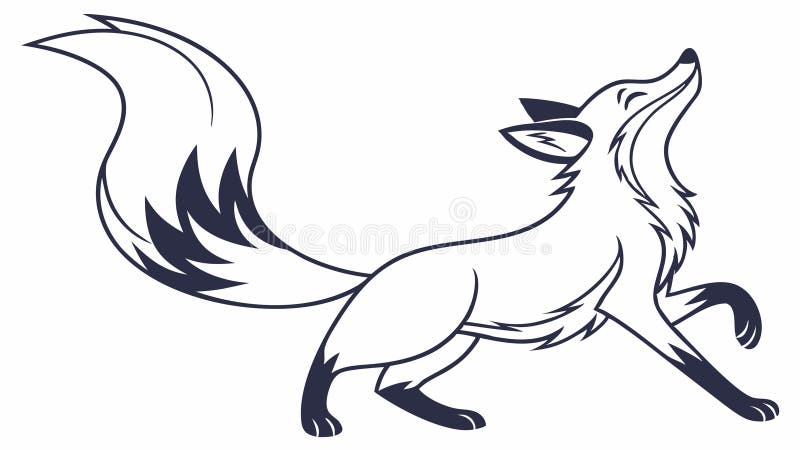 Sly Fox Looking Upwards, Wildlife Illustration, Vector Design ...
