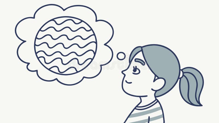 Thoughtful Girl with Thinking Bubble, Contemplation and Idea Generation ...