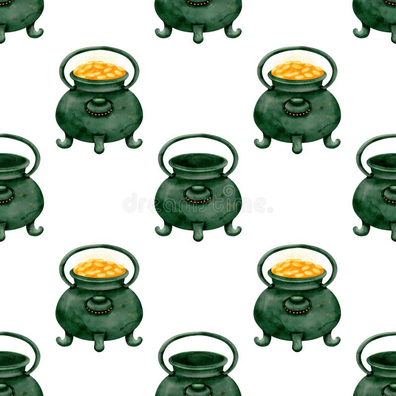 A Charming and Vibrant Lucky Green Cauldron Adorned with a Delightful ...