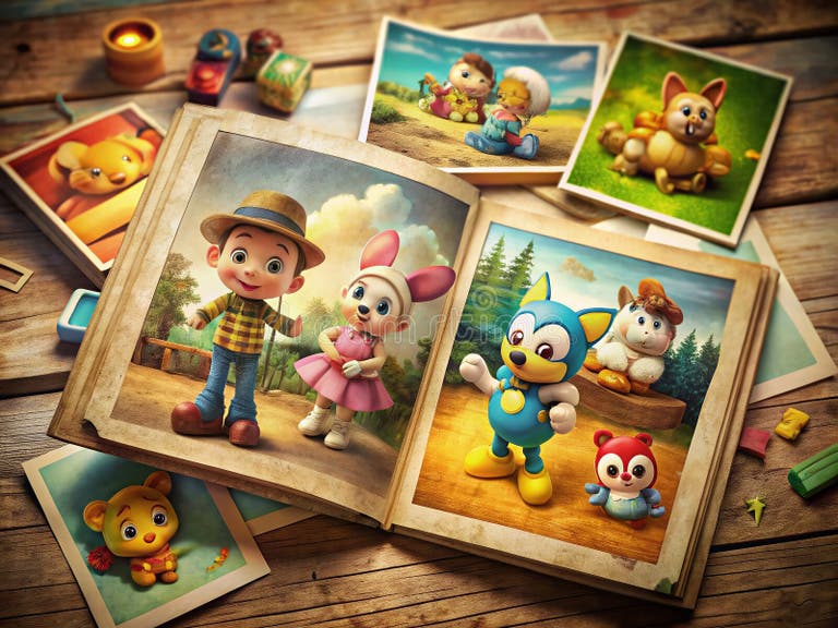 Charming Vintage Augmented Reality Cartoon Illustrations Isolated ...