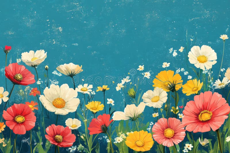 Charming Vintage Background Featuring Spring Colors Motifs Stock Photos ...