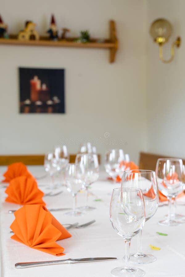 Charming and Warm Table and Place Settings Interior Shot of a ...