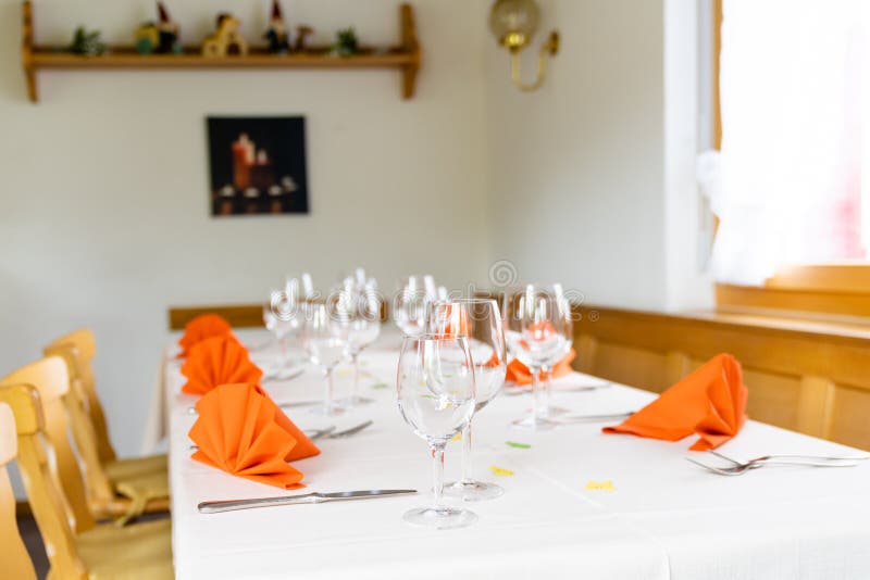 Charming and Warm Table and Place Settings Interior Shot of a ...