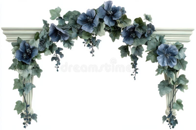 A Charming Watercolor Border of Eucalyptus Twigs, Highlighted on a See ...