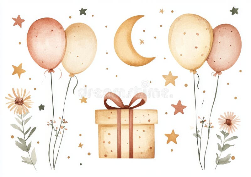 A Charming Watercolor Illustration for Kids with a Boho Rainbow ...