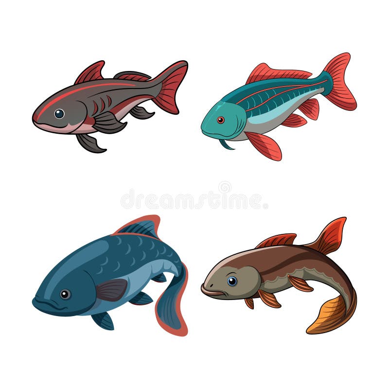 Charming Watermole Fish Illustration with Unique Features Stock Vector ...