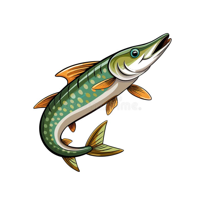 Charming Wavedancer Pike Illustration with Realistic Features Stock ...