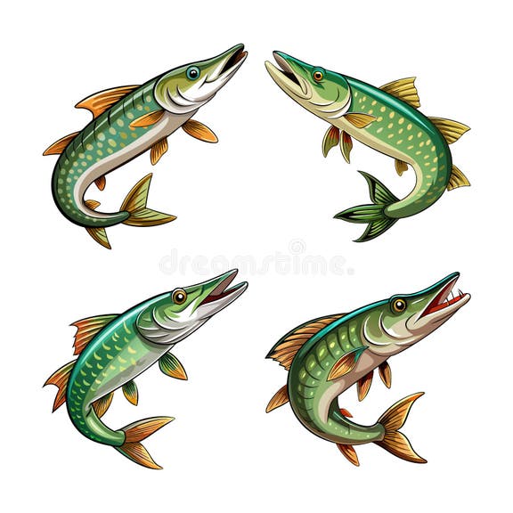 Charming Wavedancer Pike Illustration with Realistic Features Stock ...