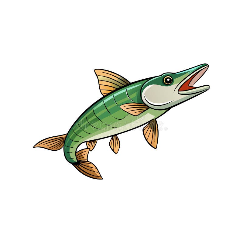Charming Wavedancer Pike Illustration with Realistic Features Stock ...