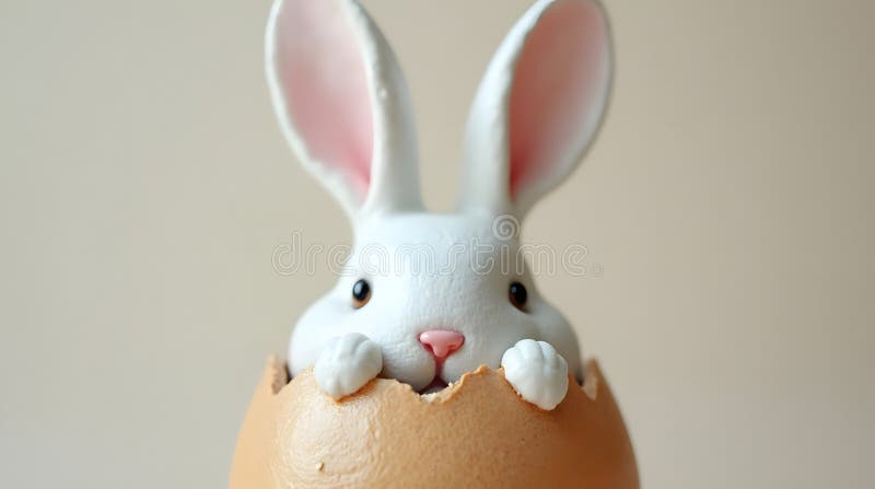 Easter Bunny Hatching from Egg Stock Illustration - Illustration of ...