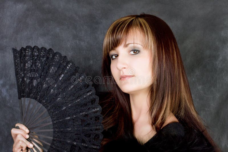Charming Woman with Italian Fan Stock Photo - Image of model, positive ...