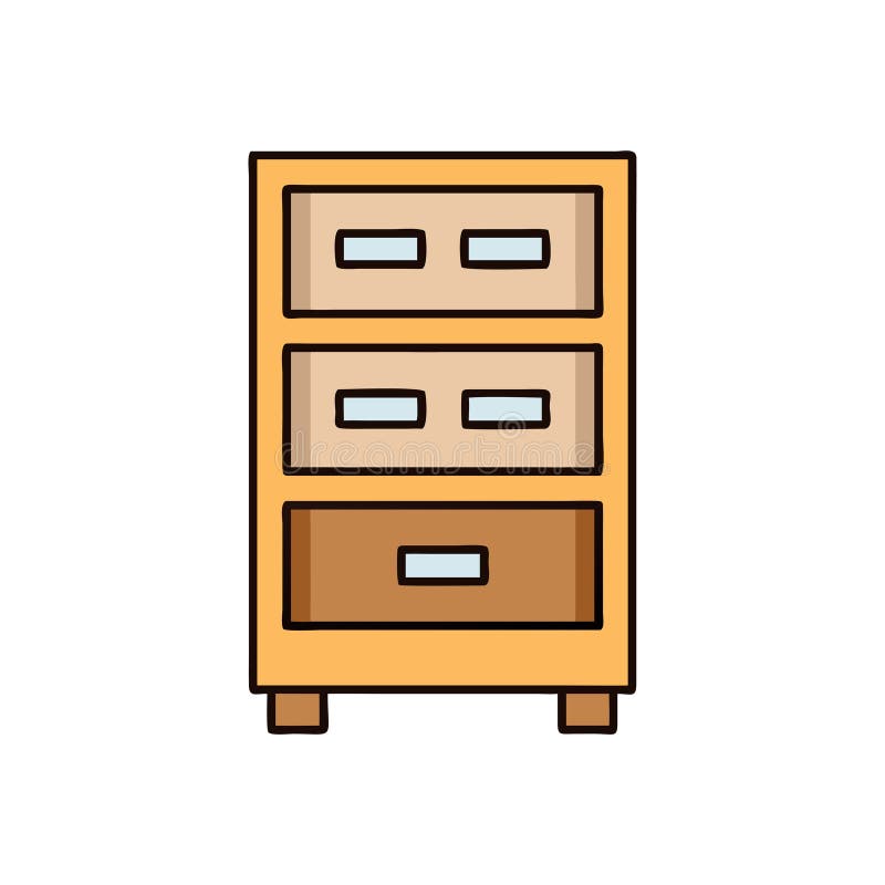 Charming Wood Filing Unit for Organization Stock Illustration ...