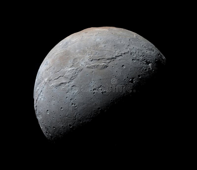 Charon the Moon of Planet Pluto Stock Photo - Image of filter, planet ...